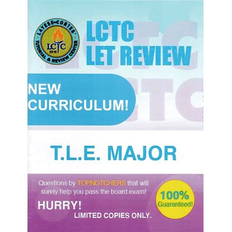 Technology And Livelihood Education Tle 2025 Let Reviewer New Curriculum Shopee Philippines