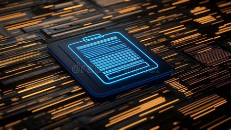 Concept Of Futuristic Workflow Automation With Stock In Digital Document Management Stock Image