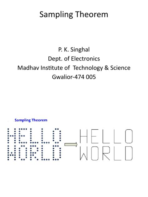 Sampling Theorem Pdf