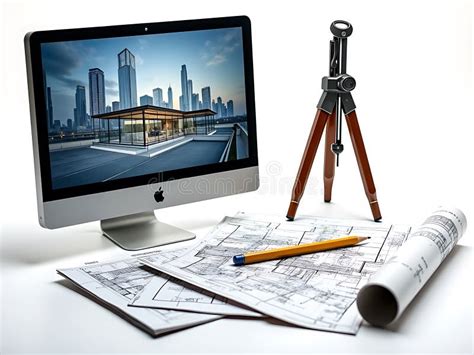 Artistic Representation Of Technical Drawing Elements Stock Illustration Illustration Of