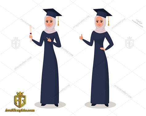 وکتور زن دانشجو با حجاب