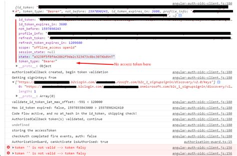 openid connect b2c authentication not returning access token stack