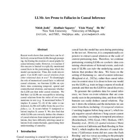 Llms Are Prone To Fallacies In Causal Inference Acl Anthology