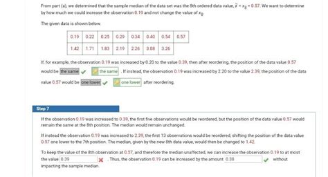 Solved From Part A We Determined That The Sample Median Chegg