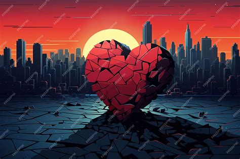 깨진 심장 개념 무료 사진