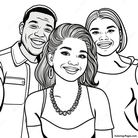 Zendaya Smiling With Friends Coloring Page Coloring Page Free