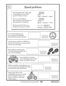 Th Grade Math Worksheets Calculating Speed GreatSchools