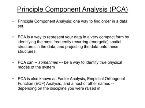 PPT Principle Component Analysis PowerPoint Presentation Free Download ID