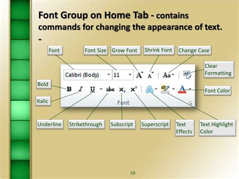 Ppt Word 2010 Chapter 3 Formatting Characters Powerpoint Presentation Id2442710