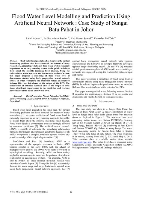 Pdf Flood Water Level Modelling And Prediction Using Artificial