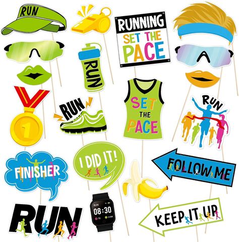 Fozee Running Photo Booth Props Marathon Party Photo Booth Props Marathon Party