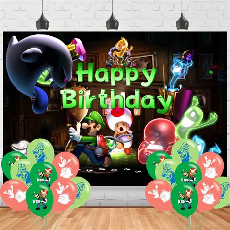 Buy Luigi S Mansion Birthday Backdrop Cartoon Luigi S Mansion