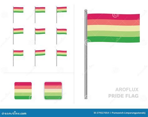 Aroflux Pride Flag Waving Animation App Icon Vector Stock Vector