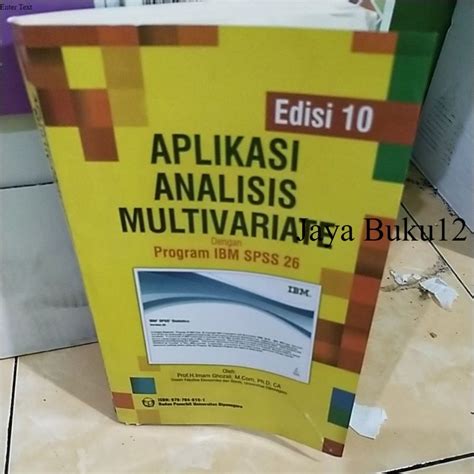 Jual Buku Aplikasi Analisis Multivariate Dengan Program Ibm Spss 26 Shopee Indonesia