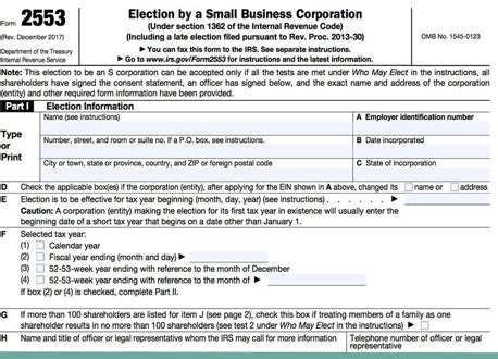 Form 2553 What It Is And How To Fill Out One 2026 Updated