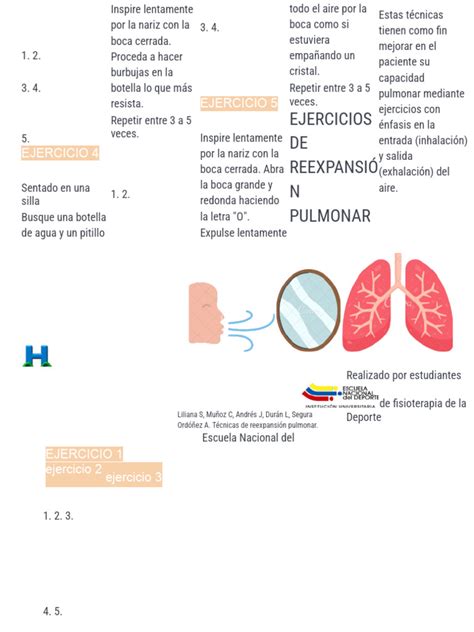 Ejercicios De Reexpansión Pulmonar Pdf Respiración Respiración