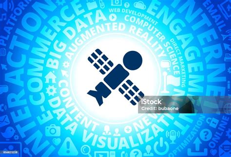 인터넷 현대 기술 단어 배경에 위성 아이콘 개념 기호에 대한 스톡 벡터 아트 및 기타 이미지 개념 기호 개체 그룹 그라데이션 Istock