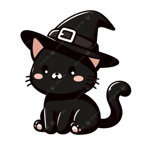 3차원 귀여운 검은 고양이가 모자를 쓰고 있다 3d 귀여운 검은 고양이가 검은 모자를 쓰고 있다 귀여운 검은 고양이 검은 고양이 Png 일러스트 및 이미지 에 대한