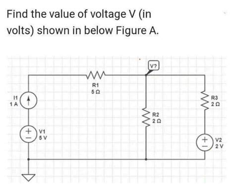Solved Find The Value Of Voltage V In Volts Shown In Below Chegg Com