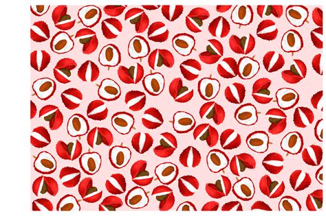 Lychee Fruit Pattern Background 34130528 Png
