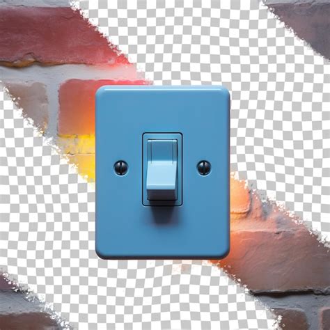 Premium Psd A Blue Light Switch With A Square Button On It