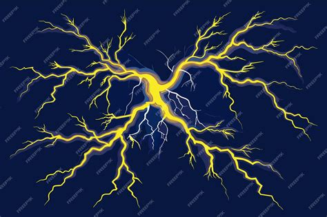 Premium Vector The Branching Pattern Of Lightning Bolts Formed By The Electrical Discharge Of