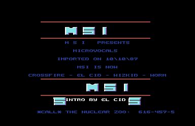 CSDb Microvocals By More Stupid Initials 1987 CSDb Microvocals By More Stupid Initials 1987