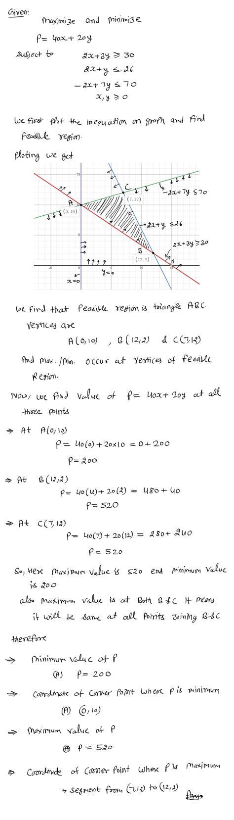 Solved Solve The Linear Programming Problem Select The Correct