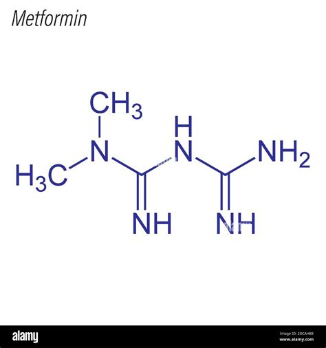 Skeletal Formula Of Metformin Drug Chemical Molecule Stock Vector Image And Art Alamy