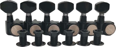 Guyker 6 Inline Guitar Tuners 118 Lock Black Amazonfr Musical