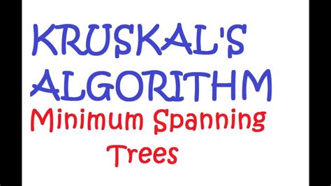 Kruskals Algorithm Explained Youtube