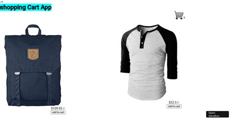 Shopping Cart Codesandbox