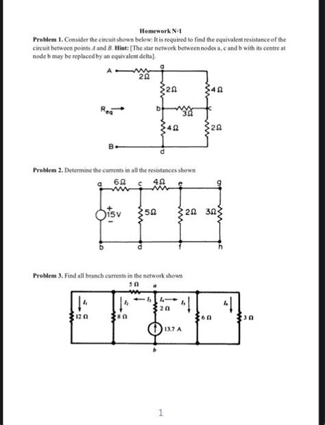 solved homework n 1 problem 1 consider the circuit shown