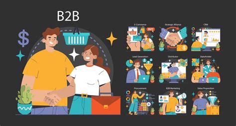 B2b Commerce Set Flat Vector Illustration 41174781 Vector Art At Vecteezy