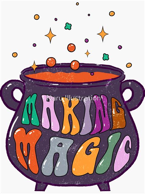 Making Magic Witch Magic Sticker For Sale By Peyen1558 Redbubble