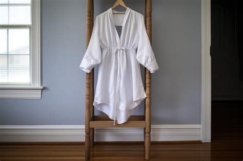 Premium Ai Image Satin Robe Hung On The Back Of A Bedpost