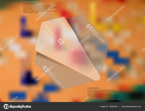 Illustration Infographic Template With Hexagon Randomly Divided To Three Parts Stock Vector