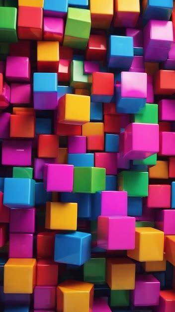 Premium Photo 3d Render Of Colorful Cubes Abstract Background