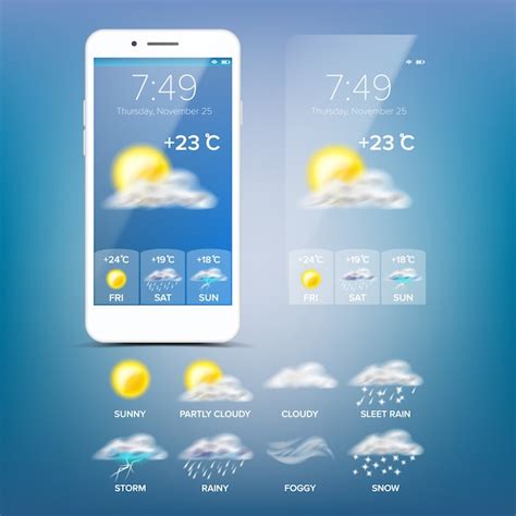Premium Vector Weather Forecast App