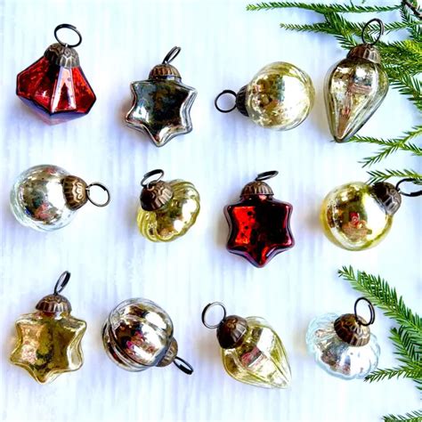 Culturas Mini Mercury Glass Ornament Assortment In Antique Colors