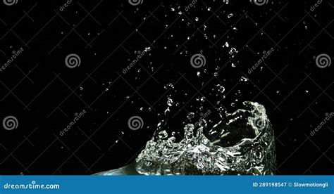 Water Exploding And Splashing Against Black Background Stock Image