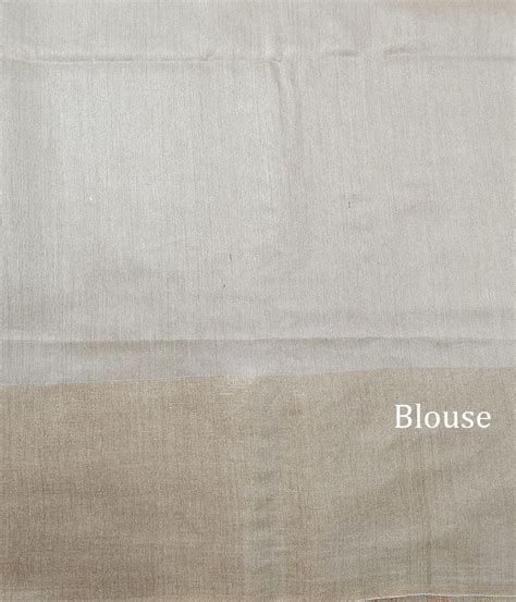 Off White Plain Munga Silk Saree Peepal Clothing