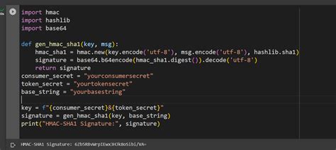 Hmac Implementation In Python Using Sha1 Algorithm For Oauth 10