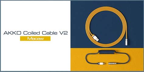 Пользовательский спиральный кабель авиатор Akko Macaw для механической клавиатуры 4 контактный