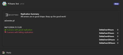 Active Directory Replication Summary To Your Email Or Microsoft Teams