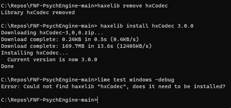 Could Not Find Haxelib Hxcodec Does It Need To Be Installed Despite The Fact Hxcodec Is