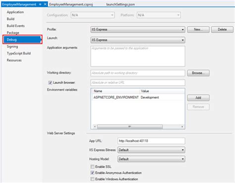 Sql Server Net And C Video Tutorial Aspnet Core Launchsettingsjson File