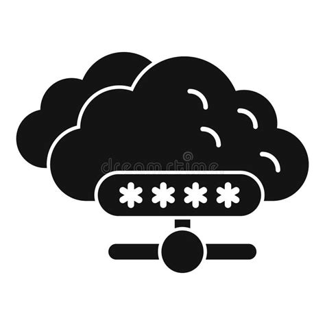Cloud Computing Icon Showing Password Protected Network Stock Vector Illustration Of