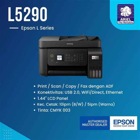 Printer Epson Ecotank L5290 Print Scan Copy Fax Adf Wifi