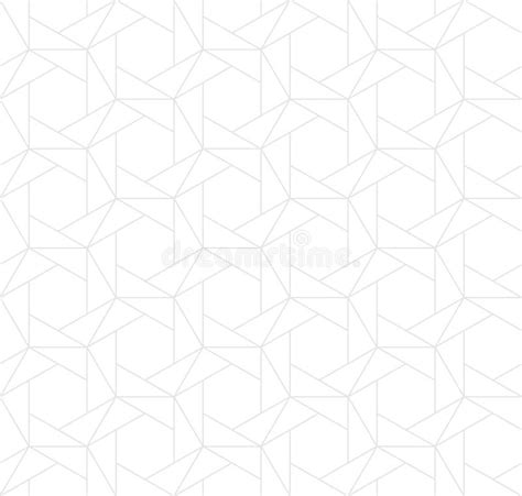 Minimal Vector Abstract Geometric Seamless Pattern Subtle Thin Lines Hexagons Stock Vector